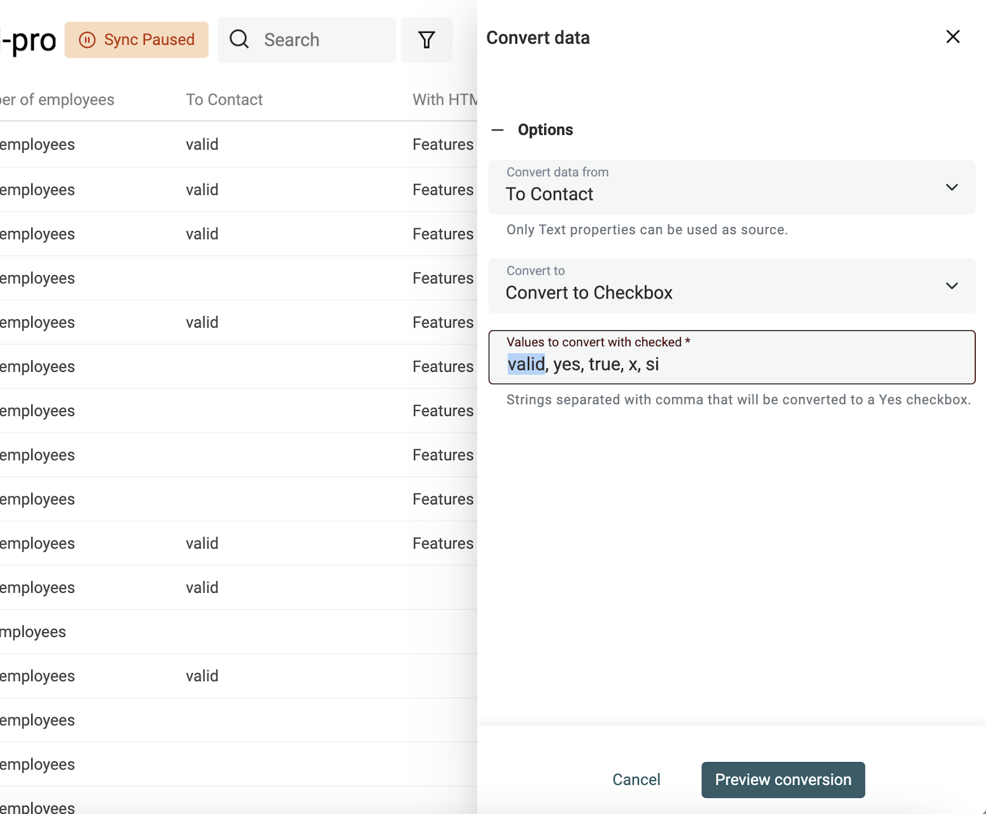 Convert Text To Datetime Number Checkbox Datablist