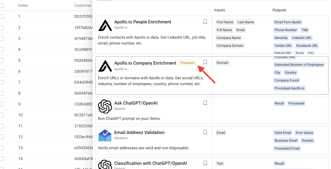 Getting started with enrichments - Datablist