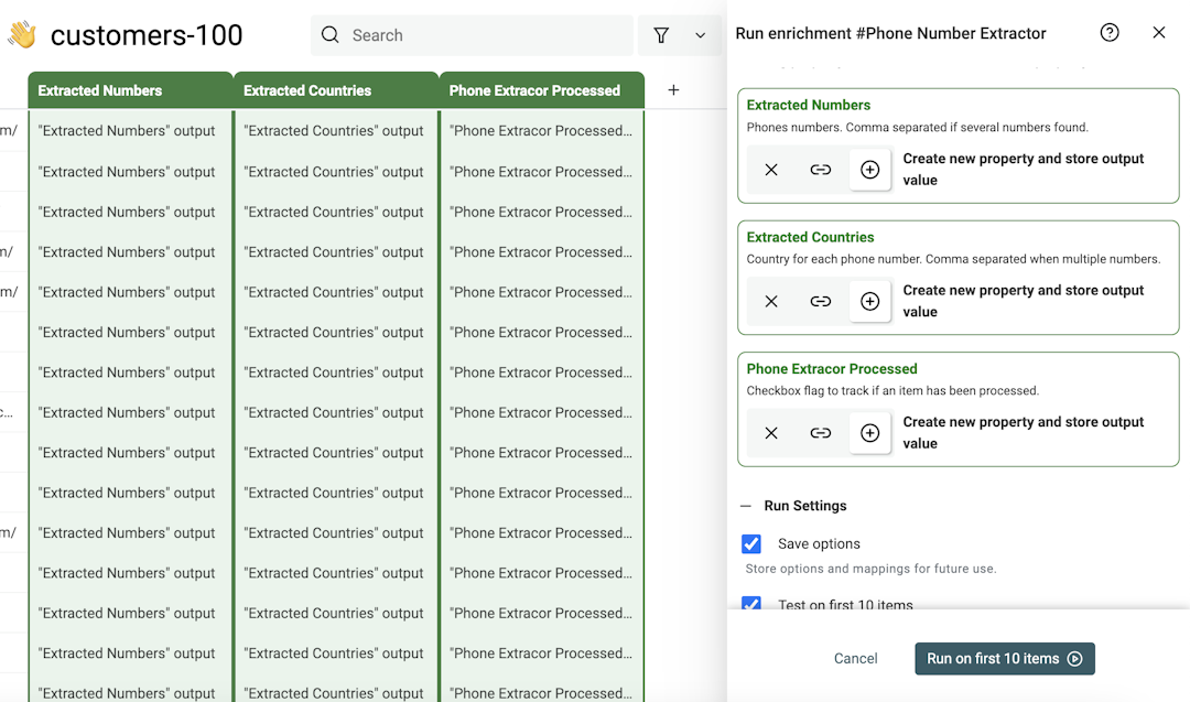 Extract phone numbers from an Excel or CSV file - In Bulk