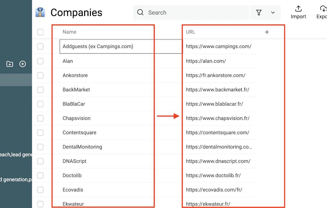 How to find company websites from company names?