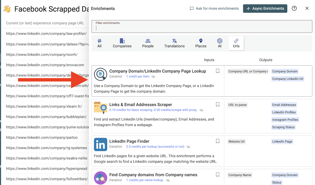 Export Facebook group members and find their LinkedIn Profile