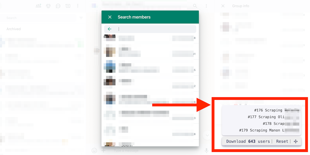 How to scrape WhatsApp group members for free?