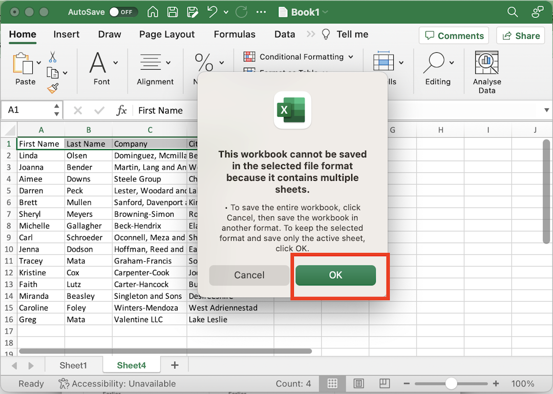 Export Microsoft Excel selection into a CSV file - Datablist