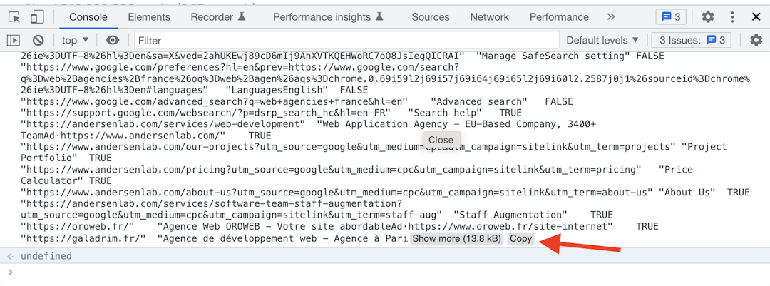 Extracy all URLs from a webpage - Datablist